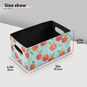 Peaches Blue Storage Basket Felt Storage Bin Collapsible Storage Box Convenient Box Organizer for Pet Supplies Magazine