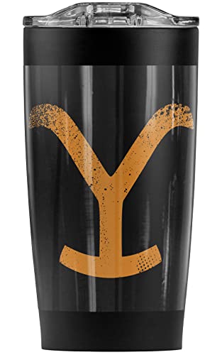 Logovision Yellowstone OFFICIAL Yellowstone Large Brand Stainless Steel 20 oz Travel Tumbler, Vacuum Insulated & Double Wall with Leakproof Sliding Lid