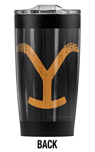 Logovision Yellowstone OFFICIAL Yellowstone Large Brand Stainless Steel 20 oz Travel Tumbler, Vacuum Insulated & Double Wall with Leakproof Sliding Lid