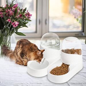 Hacaroa 2 Pack Automatic Cat Feeder and Water Dispenser, 0.5 Gallon Gravity Pet Food Feeder and Waterer Set, Self Feeding Dog Bowl for Small Pets, Puppy, Kitten, 100% BPA-Free, Easily Clean, White