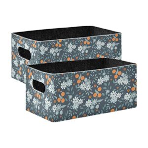 floral flowers storage basket felt storage bin collapsible towel storage toy storage box organizer for kids bedroom magazine