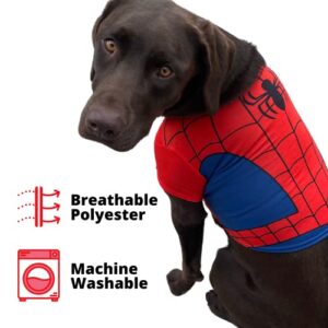 Spiderman Dog Shirt - Marvel Officially Licensed Spiderman Dog Costume - Breathable, Stretchy Spiderman Dog Costumes- Comfortable Marvel Pet Shirts - I Am Spiderman Suit, Large