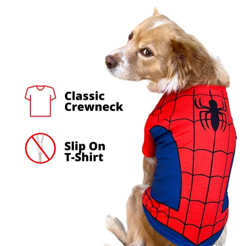 Spiderman Dog Shirt - Marvel Officially Licensed Spiderman Dog Costume - Breathable, Stretchy Spiderman Dog Costumes- Comfortable Marvel Pet Shirts - I Am Spiderman Suit, Large