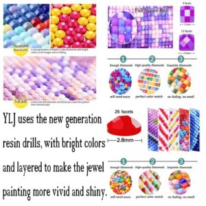 5D Diamond Painting Beads, 6 Shades of Purple and Yellow in 12 Grid Storage Container, 4800pcs Replacement Dots, 12 Vibrant DMC Colors for Your DIY Diamond Painting or Nail Art, DMC Purple&Yellow