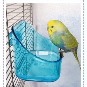 Barn Eleven Bird Bathtub, Crystal Pet Bird Bath Box, Bird Cage Parrot Bathing Tub, Bird Cage Accessory Bathing Tub Bath for Small Birds Parakeet Canary Budgerigar Lovebirds