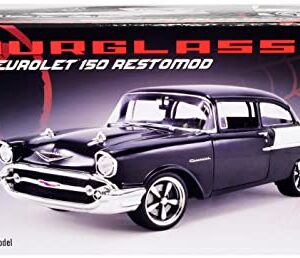 1957 Chevy 150 Restomod Hourglass Black and White Limited Edition to 774 Pieces Worldwide 1/18 Diecast Model Car by Acme A1807012