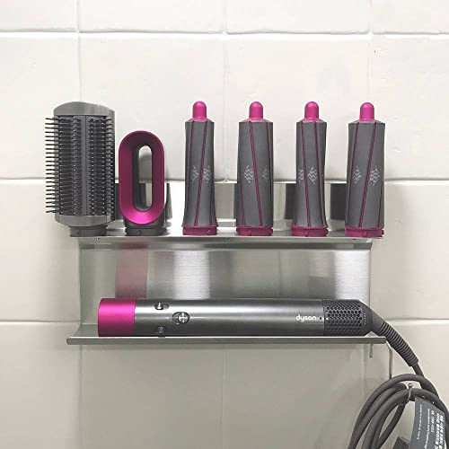 JS TECH Storage Stand Wall Mount Holder for Dyson Airwrap Curling Iron Accessories for Home Bathroom Organizer, Full Stainless