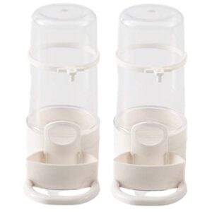 panchitalk 2pcs automatic birds feeder water drinker bottle pet food container for cage budgie hamster 415ml (white)