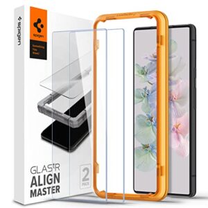 spigen tempered glass screen protector [glastr alignmaster] designed for pixel 7 [case friendly] - 2 pack