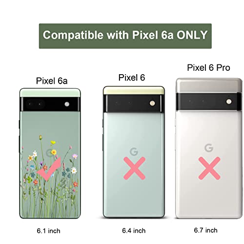 Unov Compatible with Pixel 6a Case Clear with Design Soft TPU Shock Absorption Slim Embossed Pattern Protective Back Cover for Pixel 6a 5G 6.1 inch (Flower Bouquet)