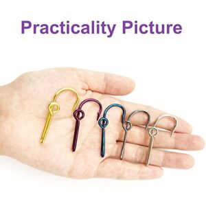 5PCS Fish Hook Hat Clip Gold Hats Pins Decal Fish Hooks for Cap Hat Tie Clasp Money Clip