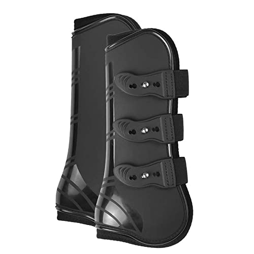 N/A Black Front Leg Boots Adjustable Riding Leg Boots Horse Leg Protector Equestrian Tendon Equestrian Equipment