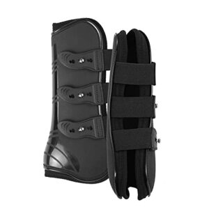 N/A Black Front Leg Boots Adjustable Riding Leg Boots Horse Leg Protector Equestrian Tendon Equestrian Equipment