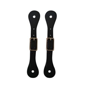 n/a 1 pair of equestrian equipment sports riding accessories alloy buckle adjustable thick leather spur strap (color : black)