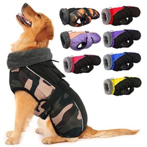 iecoii extra warm dog coat reflective adjustable dog jacket dog winter coat with buckle fleece turtleneck dog jacket for cold weather soft winter coat for small medium extra large dogs