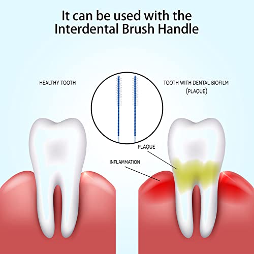 Cowwell Interdental Brush Teeth Soft Dental Picks Tooth Floss Interdental Brush Betweens Interdental Brush Refills White Refills for Tooth Cleaning(Moderate,60 Pieces)