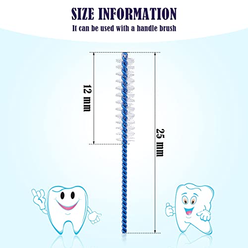 Cowwell Interdental Brush Teeth Soft Dental Picks Tooth Floss Interdental Brush Betweens Interdental Brush Refills White Refills for Tooth Cleaning(Moderate,60 Pieces)