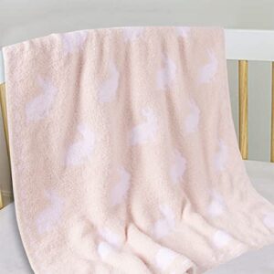 kid nation baby blankets for girls baby boy toddler blanket soft baby quilt plush crib blanket newborn stroller blanket nursery infant light pink rabbit,40 x 30 in