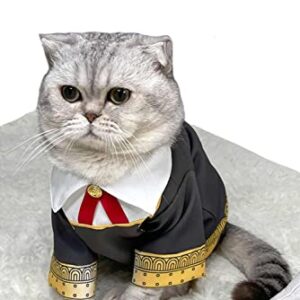 brehiay Cats Spy x Family Cosplay Funny Pet Clothes Anya Forger Costume Shirt for Cats Pets Halloween Costume