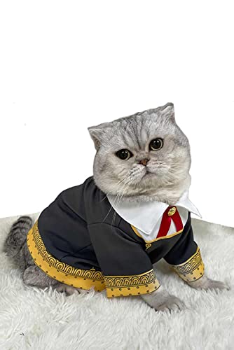 brehiay Cats Spy x Family Cosplay Funny Pet Clothes Anya Forger Costume Shirt for Cats Pets Halloween Costume