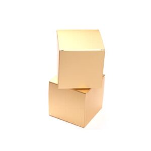 NEWSNOW Candy Gift Box Party Box 50pack 3x3x3 inches,Small Paper gift boxes Gift Boxes Bridal Shower Anniverary Birthday Party Wedding Favor (Gold)