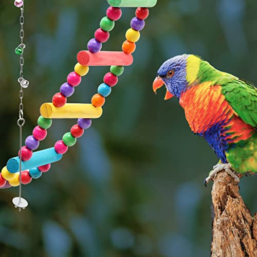 Ipetboom Parakeet Toys Parrot Toy Bird Chewing Perch Wooden Bird Hanging Swing Ferris Pet Parrot Chewing Toys for Parrot Sparrow Parakeet Canary Cockatiel () Parakeet Toys Parrot Toys