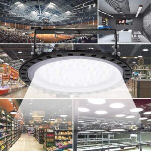 TYCOLIT 300W UFO LED High Bay Light, 30000LM Commercial Bay Lighting Daylight 6500K, IP65 Waterproof LED Commercial Bay Light, LED Warehouse Light Shop Light Factory Light Garage Light