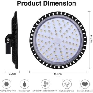 TYCOLIT 300W UFO LED High Bay Light, 30000LM Commercial Bay Lighting Daylight 6500K, IP65 Waterproof LED Commercial Bay Light, LED Warehouse Light Shop Light Factory Light Garage Light