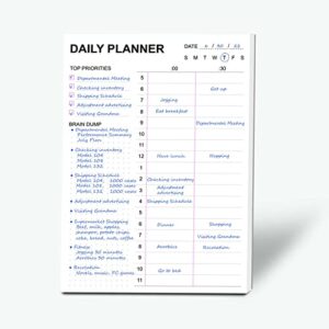 tiankool to do list notepad - daily to do list with priorities, hourly scheduler and notes - daily planner notepad for work, study, appointments, 60 tear off sheets planning pad, 7x10 inch