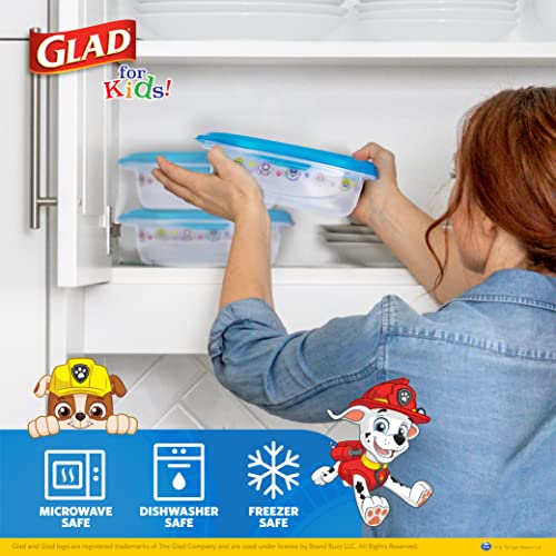 Glad for Kids Paw Patrol GladWare Medium Lunch Square Food Storage Containers with Lids | 25 oz Kids Food Containers with Paw Patrol Design, 30 Count Set | Tight Seal Food Storage Containers for Food