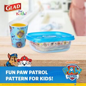 Glad for Kids Paw Patrol GladWare Medium Lunch Square Food Storage Containers with Lids | 25 oz Kids Food Containers with Paw Patrol Design, 30 Count Set | Tight Seal Food Storage Containers for Food