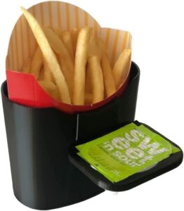 mighty mojo vent n' door caddy and sauce caddy bundle 2-pack – french fry holder – holds fries, sauce & more – connects to vent and door – 2-pack