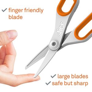 Slice 10545 Ceramic (Large), Rounded Tip Finger-Friendly Edge, Safer Choice, Lasts 11x Longer Than Metal, Safety Scissors (1 Pack) & 10515 Mini Box Cutter, Ceramic Blade Locks Into Position