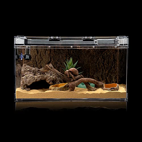 LUCOSIU Reptile Simulation Rock Cave Hideouts Terrarium Habitat Décor Bearded Dragon Hideout for Turtles Lizards Snakes Crab (Large)