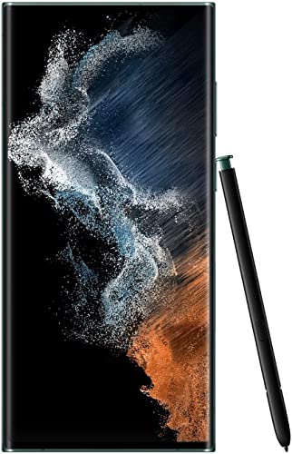 SAMSUNG Galaxy S22 Ultra Smartphone, Android Cell Phone, 128GB, 8K Camera & Video, Brightest Display, S Pen, Long Battery Life, Fast 4nm Processor - T-Mobile (Renewed) (Green)