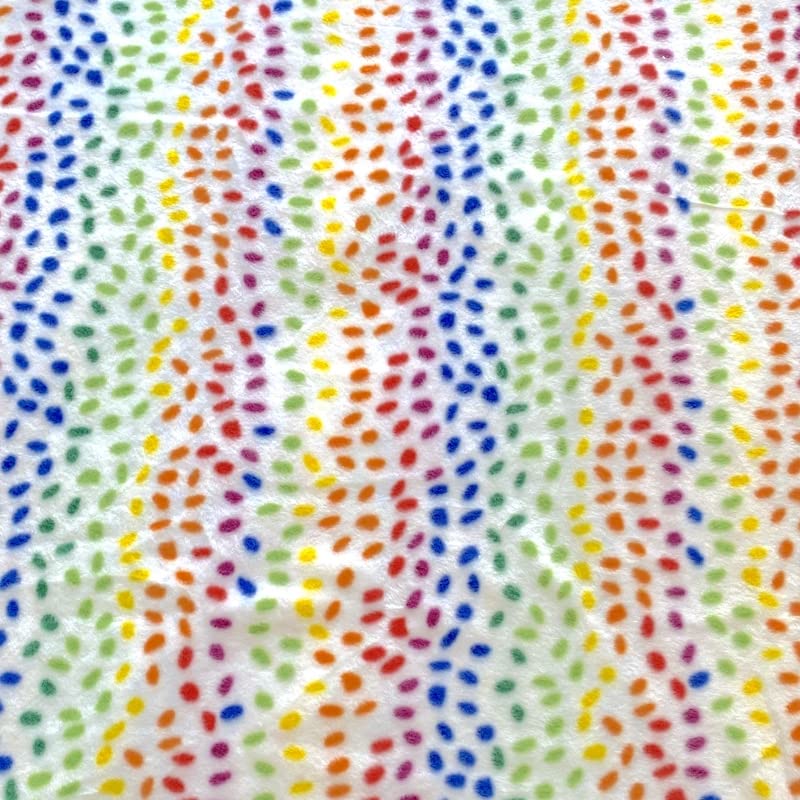 DAVID TEXTILES Rainbow Drops Anti-Pill No-Sew Throw Fleece Fabric Kit (50x60)