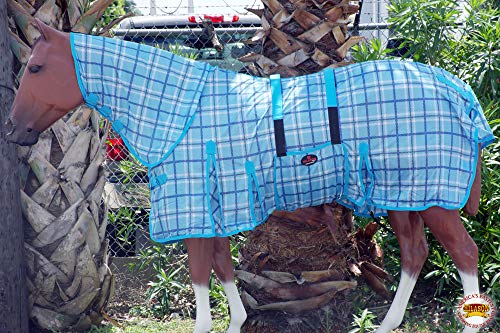 HILASON 75 Inches Horse Fly Sheet Ultra Violet Rays Protect Mesh Bug Mosquito Summer Spring | Fly Sheet | Horse Turnout Sheet | Fly Sheet for Horses | Bug and Mosquito Protection | Fly Sheet for Horse