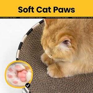 Conlun Cat Scratcher Cardboard,2 in 1 Oval Cat Scratch Pad Bowl Nest for Indoor Cats Grinding Claw,Round Cat Scratching Board Corrugated Lounge Cat Beds&Furniture Protector for Couch & Carpets & Sofas