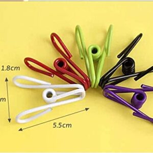 XLYBSST Clothesline Clips, Clips for Clothes Bag Paper Document use Colorful Plastic-Coated Metal Clip, Chip Pack of 70