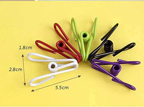 XLYBSST Clothesline Clips, Clips for Clothes Bag Paper Document use Colorful Plastic-Coated Metal Clip, Chip Pack of 70