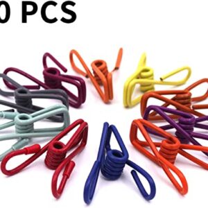 XLYBSST Clothesline Clips, Clips for Clothes Bag Paper Document use Colorful Plastic-Coated Metal Clip, Chip Pack of 70