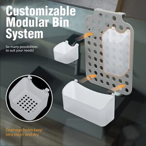 Brookstone, Hanging Shower Caddy, Customizable Bathroom Organizer, Helps Maximize your Bath Space, Dries Quickly with Drainage Holes, Use at Home or Dorm/College