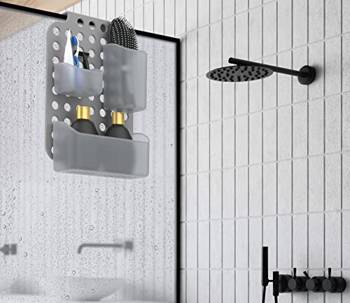 Brookstone, Hanging Shower Caddy, Customizable Bathroom Organizer, Helps Maximize your Bath Space, Dries Quickly with Drainage Holes, Use at Home or Dorm/College