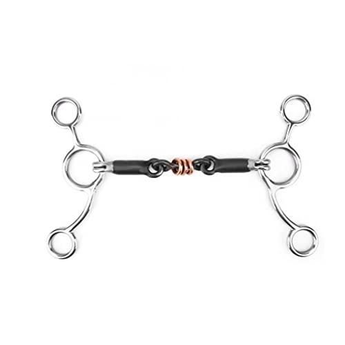 N/A Horse Chew Stainless Steel Armature and Black Steel Armature Ring Whistle Drill Outdoor Equestrian Protection Accessories