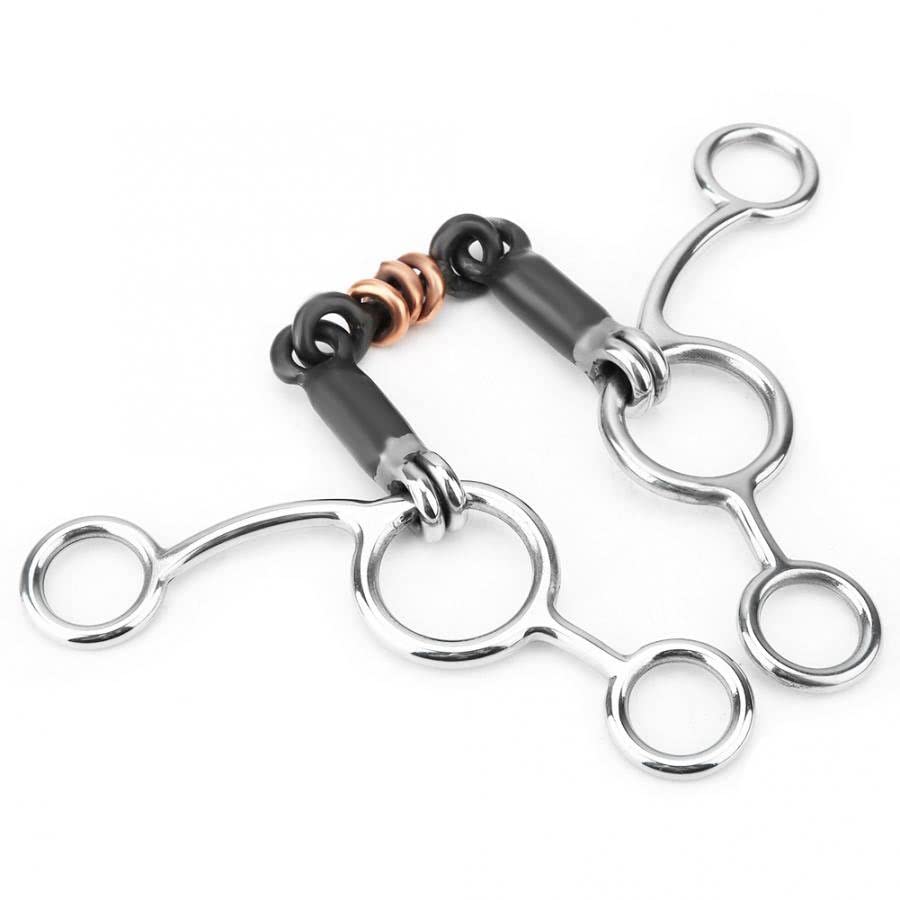 N/A Horse Chew Stainless Steel Armature and Black Steel Armature Ring Whistle Drill Outdoor Equestrian Protection Accessories