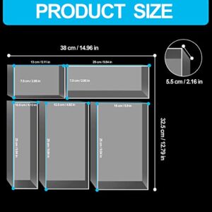 Acrylic Junk Drawer Organizer, Drawer Organizer Storage Box, Multi-use Drawer Organizer for Office Desk, Kitchen, Bedroom, Children Room, Craft, Sewing, Makeup, Jewelry, Bathroom (5 Boxes)