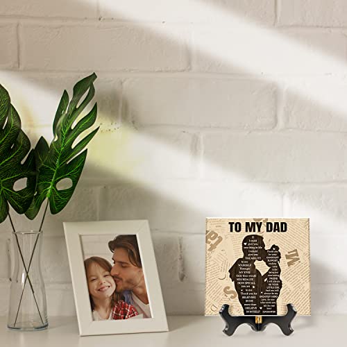 Birthday Gifts for Dad from Daughter, Father Plaque with Stand Gifts - Bonus Best Dad Ever Gifts, Dad to Be Gifts, New Dad Gift, Ideal Thanksgiving Birthday Presents for Dad Stepdad Father in Law