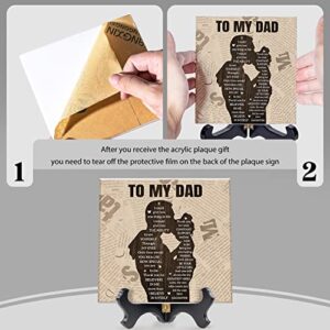 Birthday Gifts for Dad from Daughter, Father Plaque with Stand Gifts - Bonus Best Dad Ever Gifts, Dad to Be Gifts, New Dad Gift, Ideal Thanksgiving Birthday Presents for Dad Stepdad Father in Law