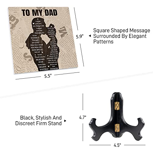 Birthday Gifts for Dad from Daughter, Father Plaque with Stand Gifts - Bonus Best Dad Ever Gifts, Dad to Be Gifts, New Dad Gift, Ideal Thanksgiving Birthday Presents for Dad Stepdad Father in Law