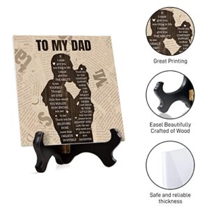 Birthday Gifts for Dad from Daughter, Father Plaque with Stand Gifts - Bonus Best Dad Ever Gifts, Dad to Be Gifts, New Dad Gift, Ideal Thanksgiving Birthday Presents for Dad Stepdad Father in Law